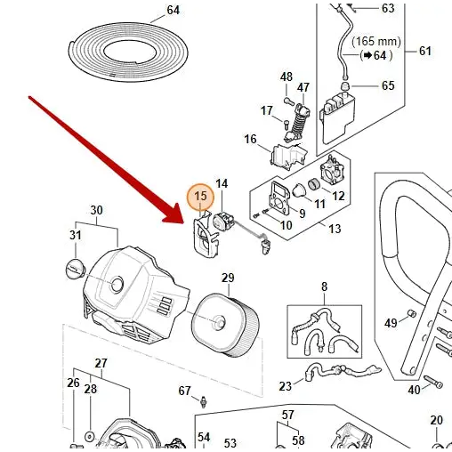 Cover (Stop Switch) - Stihl MS 500i - Skyland – Skyland Equipment Ltd